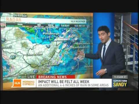 P.J. Javaheri Superstorm Sandy coverage on HLN's Morning Express - YouTube