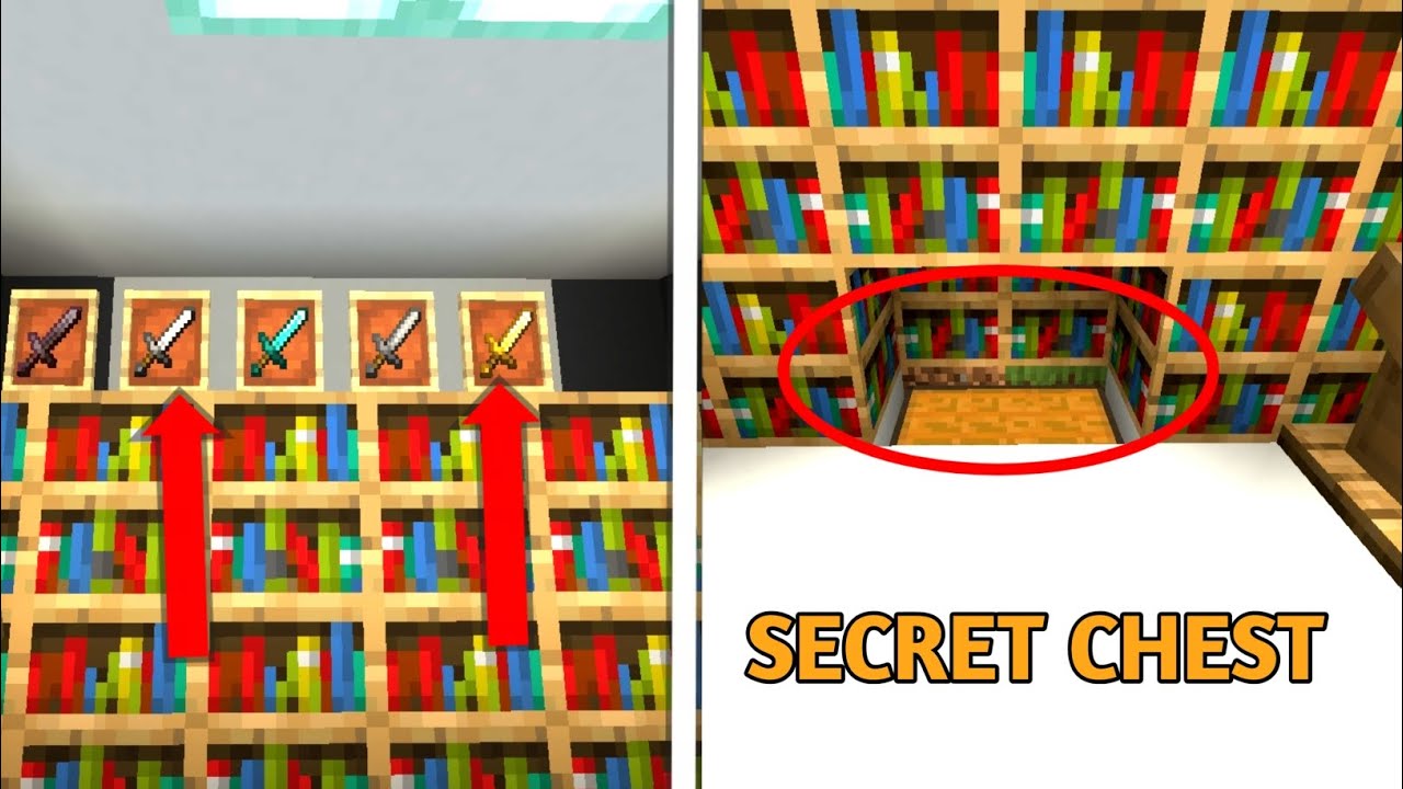 Secret Chest Room Minecraft Redstonemcpe Youtube
