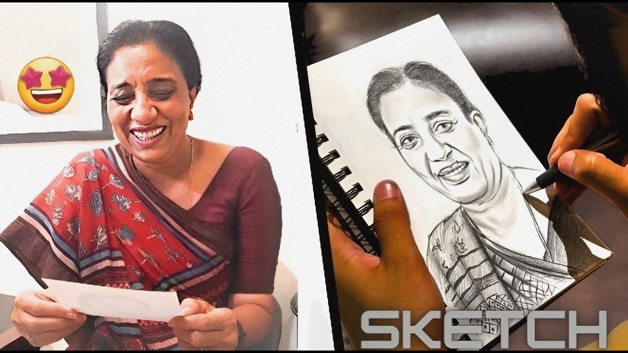 I made this respected woman smile with a drawing of herself |🤩 ️#live # ...