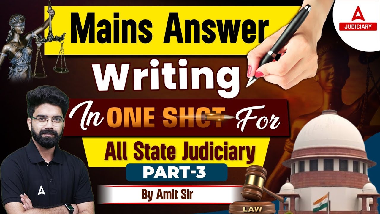 Judiciary Mains Answer Writing In One Shot | All State Judiciary (UP, Bihar, Punjab, MP, Delhi ...