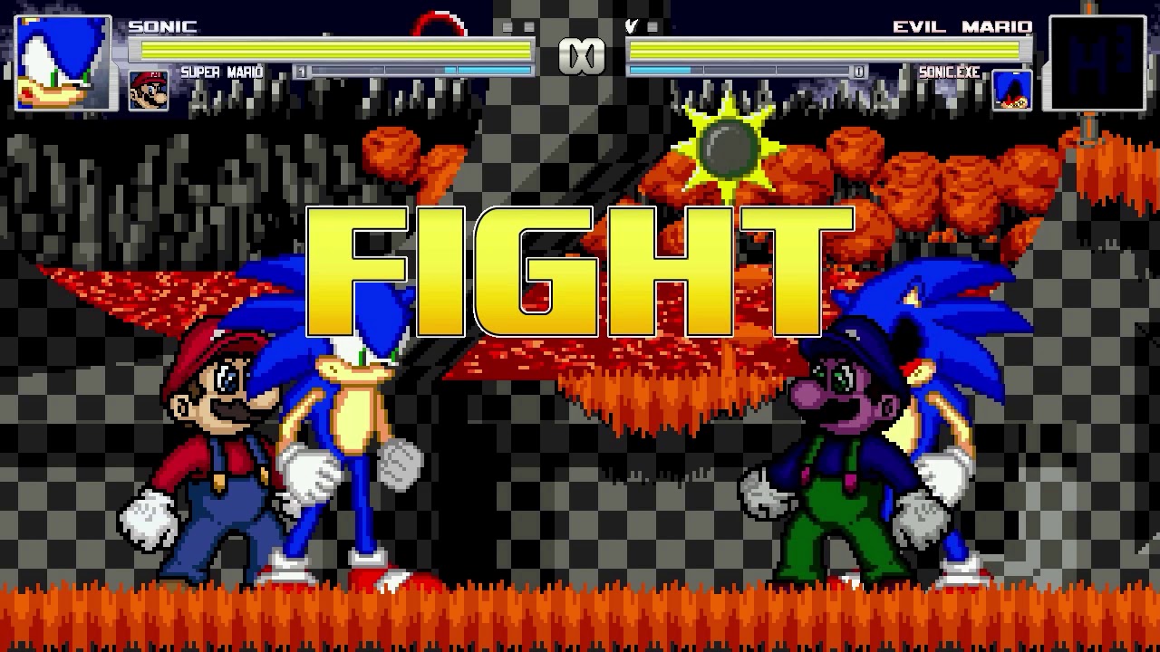 AN Mugen Request #1087: Sonic & Super Mario VS Evil Mario & Sonic.exe ...