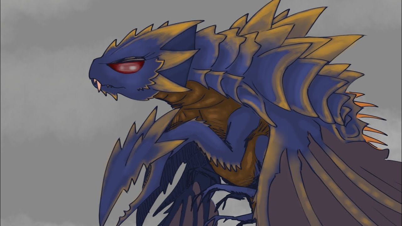 Drawing and coloring megaguirus from Godzilla vs megaguirus speed paint ...