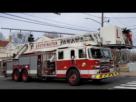Southington CT Fire Department Ladder 1 Responding Code 3!!! - YouTube