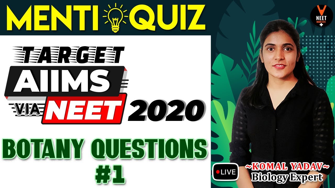 Neet Biology Mcq Botany 1 Aiims 2020 Via Neet 2020 Preparation