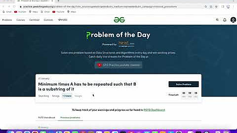 GeeksForGeeks Problem Of The Day | GFG POTD series - YouTube