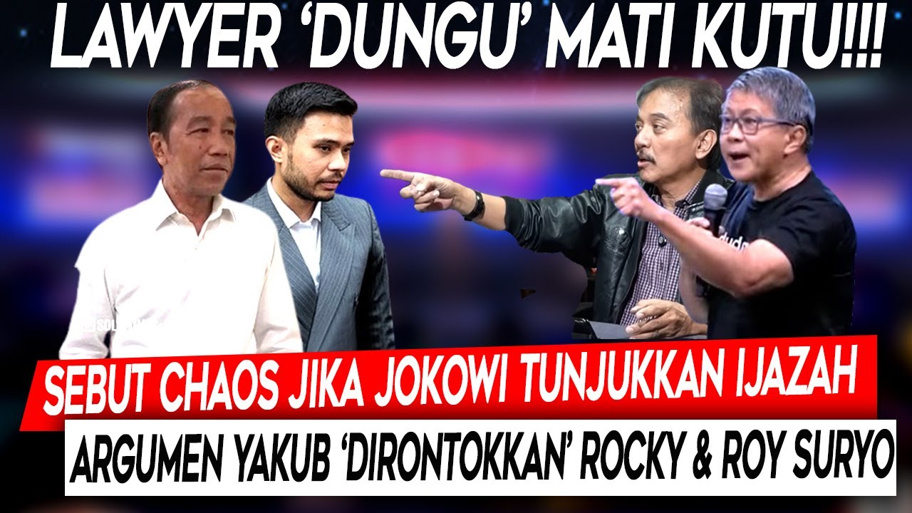 Mati Kutu Sebut Chaos Jika Jokowi Tunjukkan Ijazah, Argumen Yakub 'Dirontokkan' Rocky & Roy ...