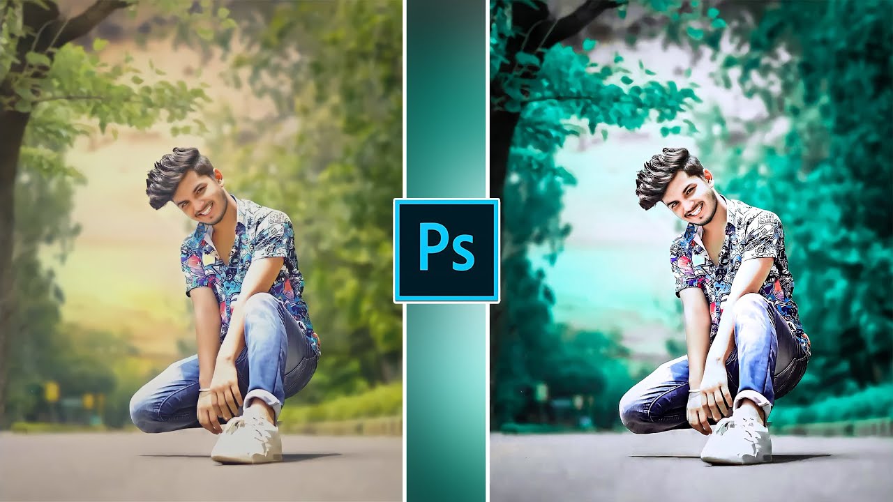Photoshop Teal Effect Photo Editing Tutorial | Photoshop Background ...