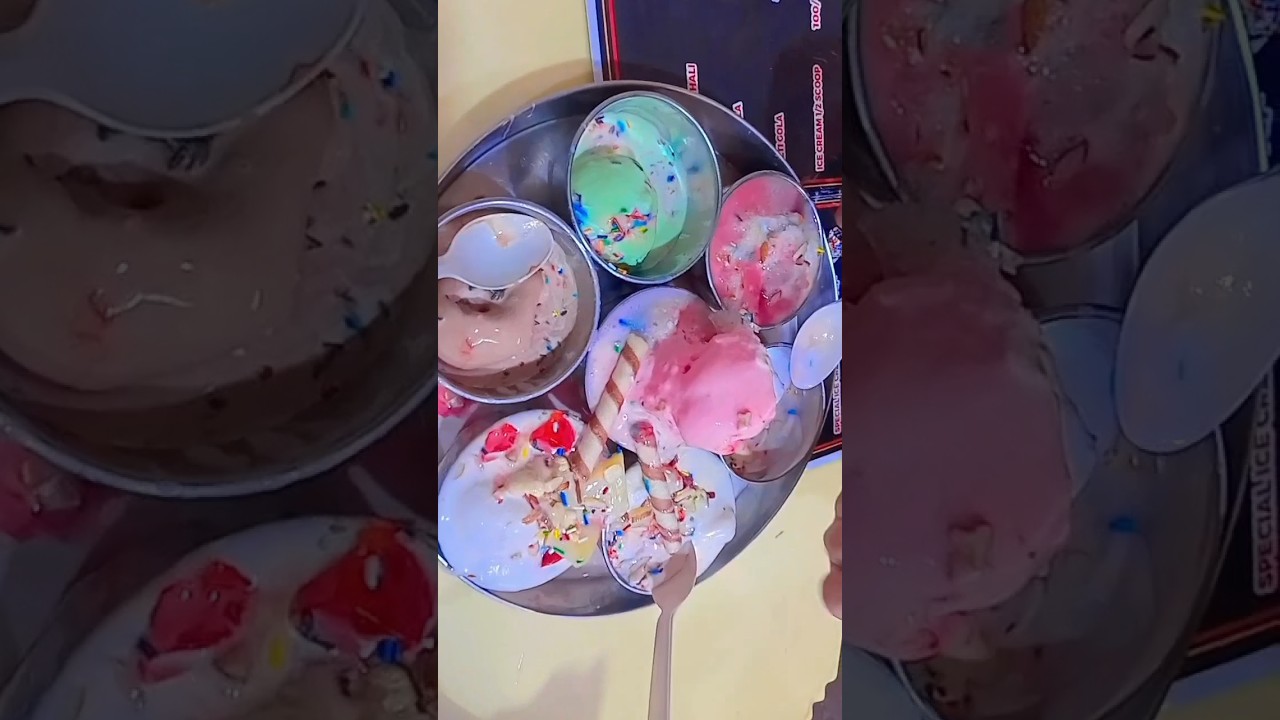 ice cream thali #icecream #icecreamlover #streetfood #icecreamflavours ...