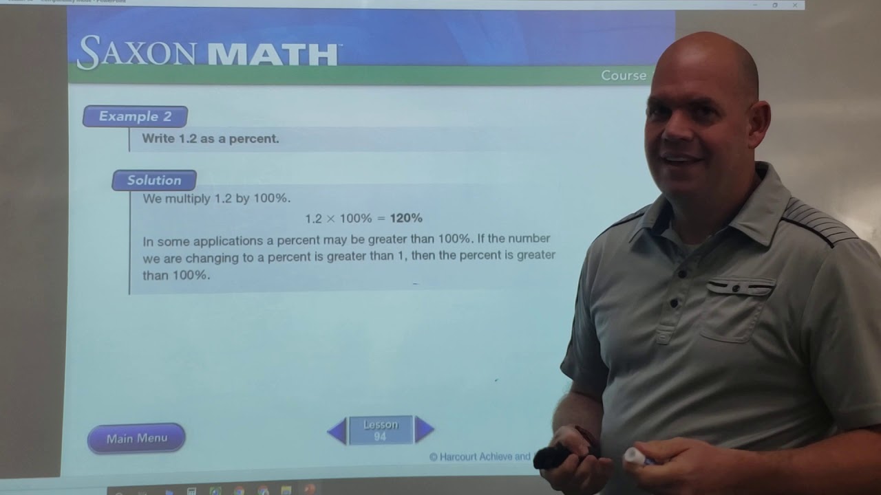 Lesson 94: Writing Fractions and Decimals as Percents, Part 2 (Saxon ...