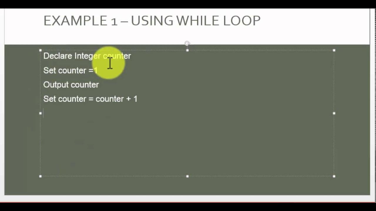 Visual Basic - While Loop Pseudocode - YouTube