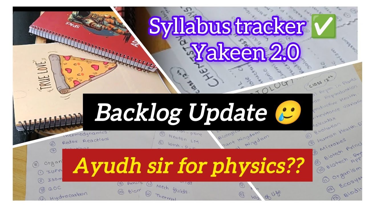 Syllabus tracker Backlog Update Neet 2026 📖Ayudh sir for physics🤷⁉️ # ...
