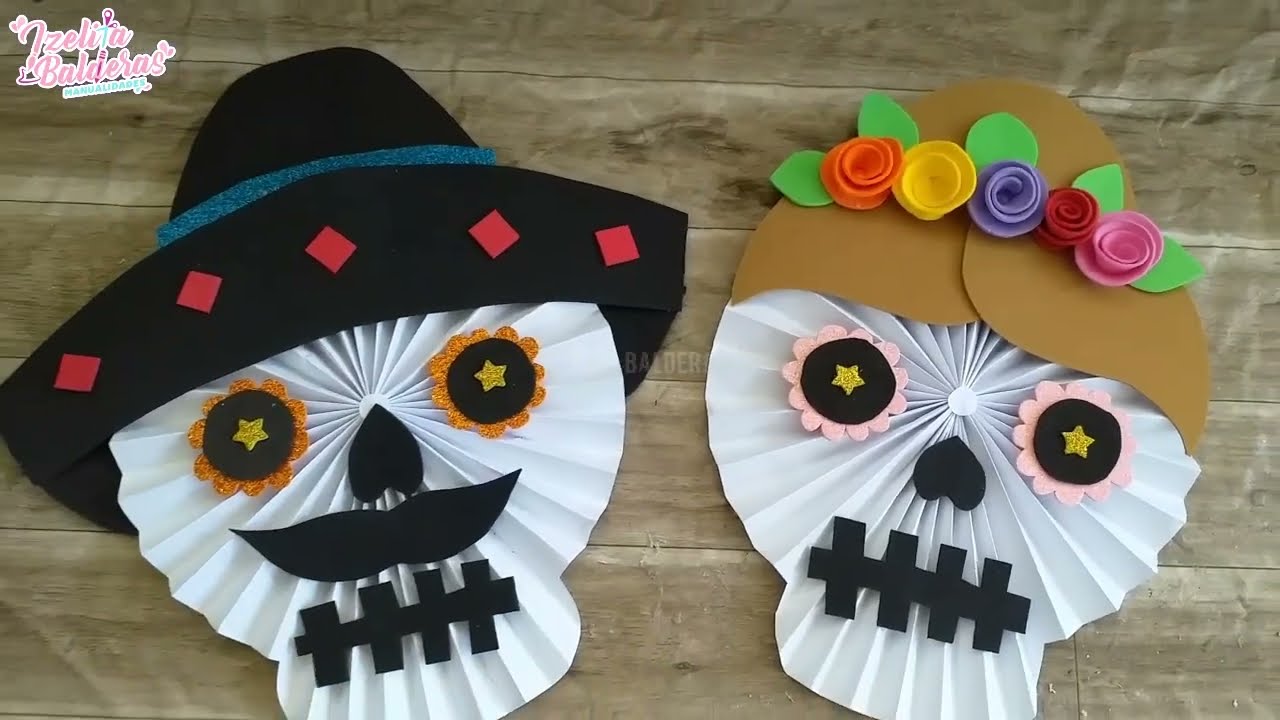 Rosetones de calaverita - Adornos para el día de Muertos - DIY día de ...