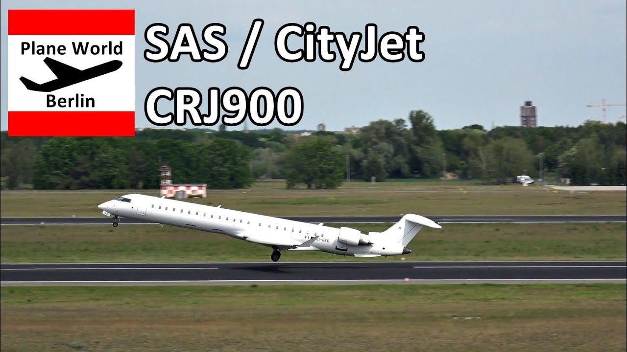 SAS / CityJet Canadair Regional Jet CRJ900 takeoff from Berlin TXL ...