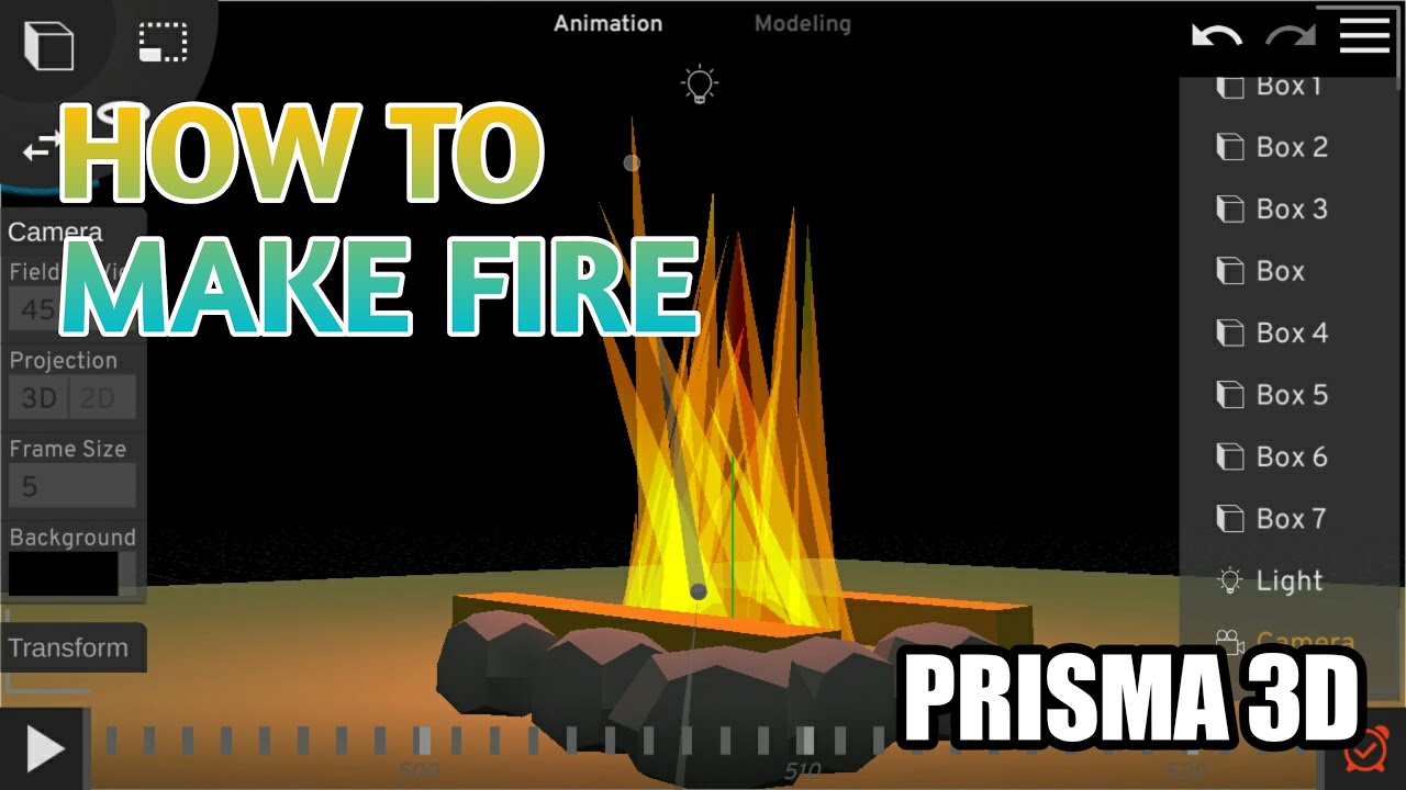 How to make fire in prisma 3D. - YouTube