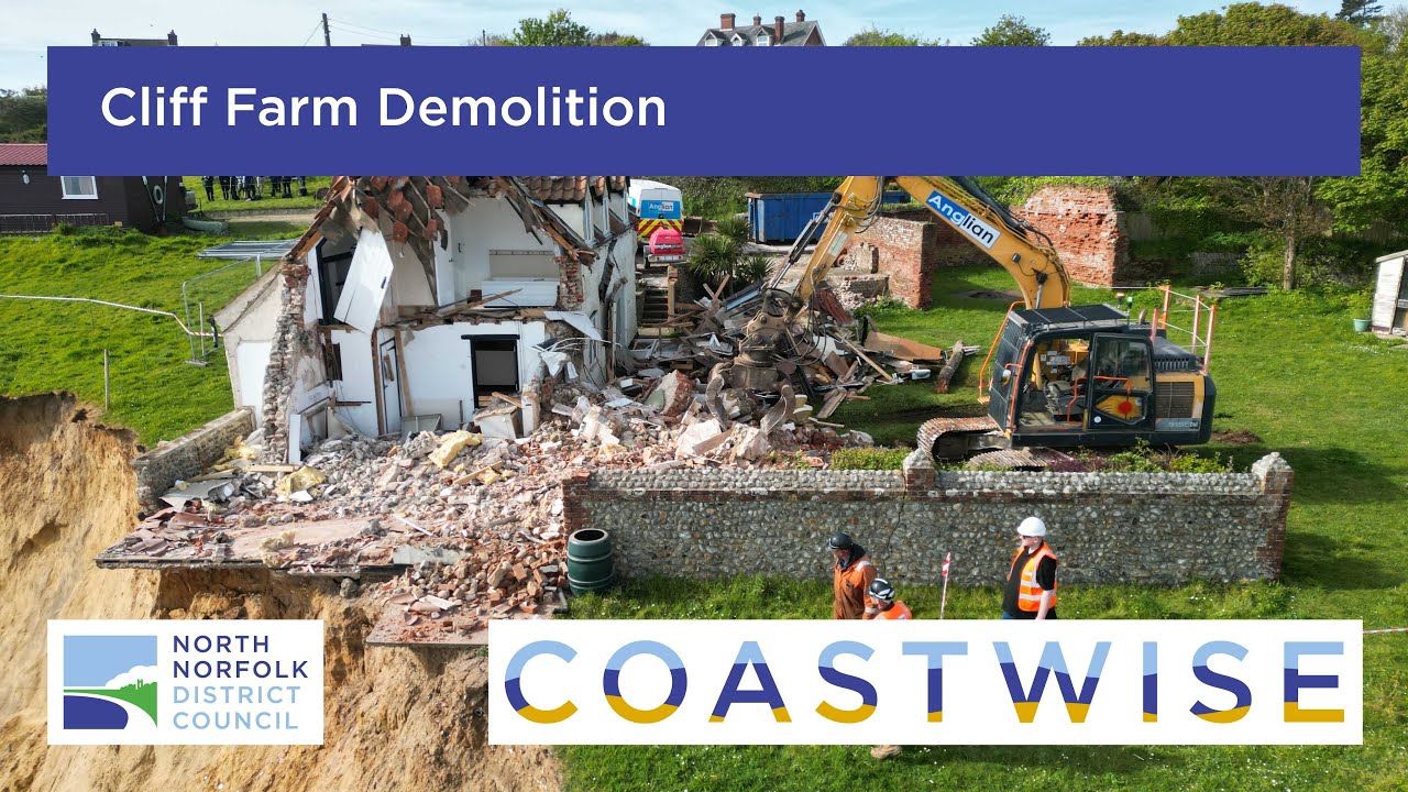 Cliff Farm in Trimingham demolished - YouTube