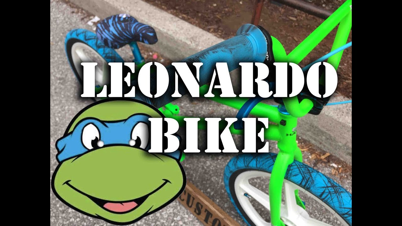 CUSTOM Leonardo Ninja Turtle BMX Bike @ Harvester Bikes TMNT HARO - YouTube