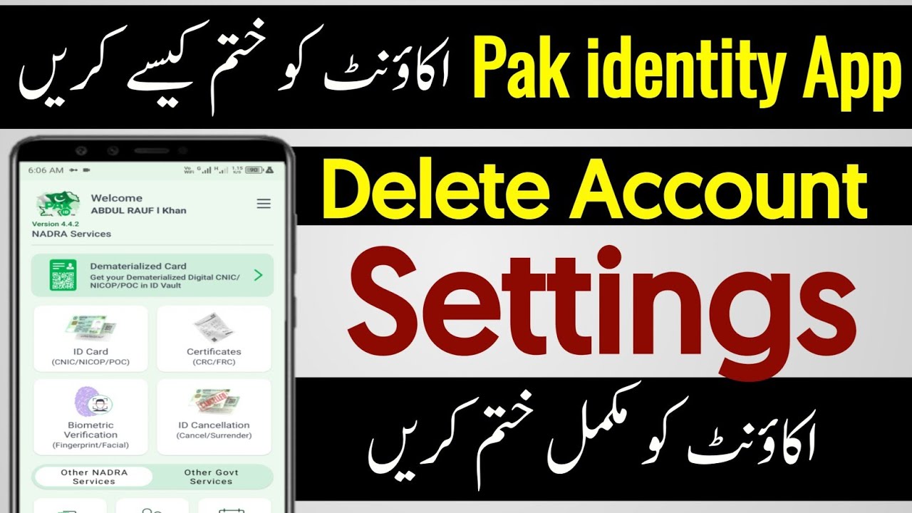 How to delete pak identity app account | Nadra pak identity app ...