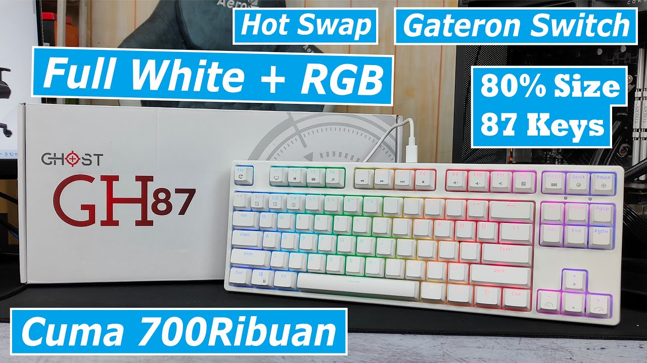 Keyboard Full White & RGB - Review Paradox Gaming GHOST GH87 White ...