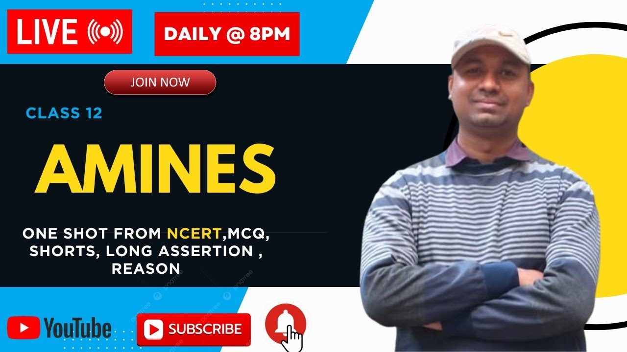 Amines one shot 12 chemistry | MCQ | PYQ | SHORT AND LONG QUESTION ...