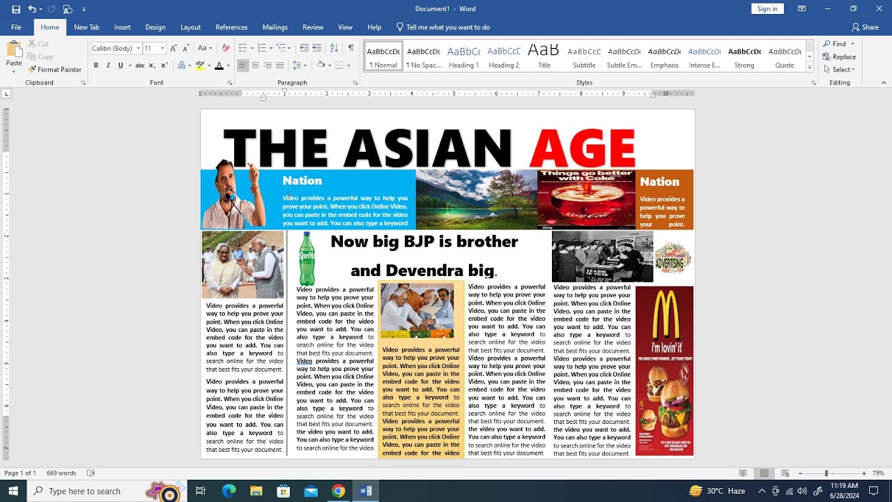 Ms Word || How To Make News Paper Design in Microsoft Word 2024 ...