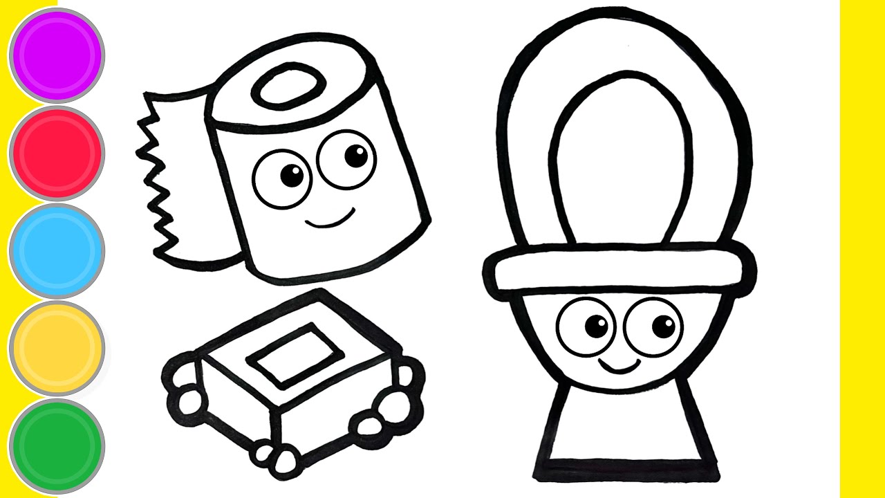 HOW TO DRAW TOILET EASY STEP BY STEP | Drawing Tutorial - YouTube