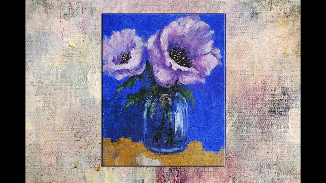 Learn to Paint - How to Paint a Pink Poppy / Beautiful Flower Painting ...