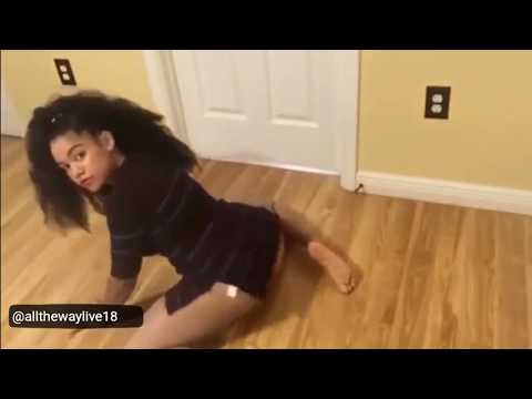 Thick black teen dancing and twerking with short skirt - All The Way Live