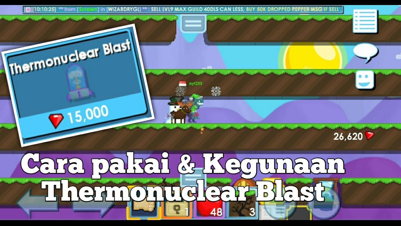 Cara memakai & Kegunaan thermonuclear Blast, Growtopia - YouTube