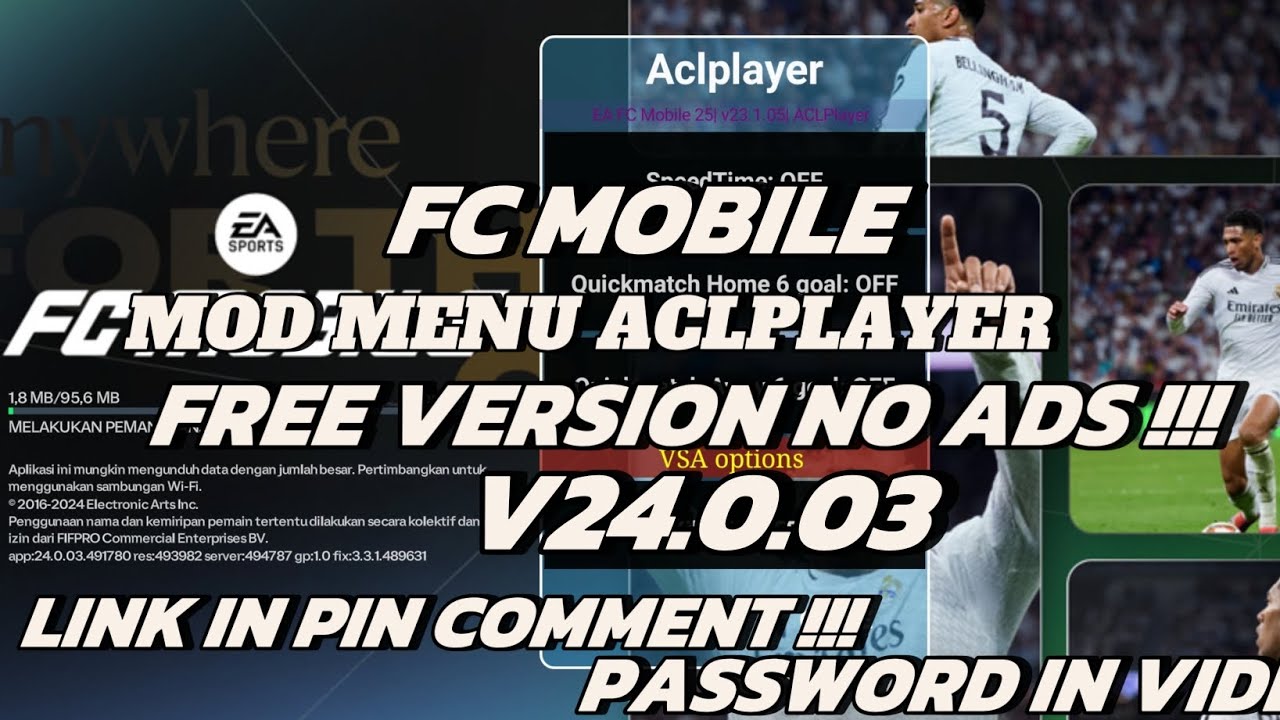 FC MOBILE MOD MENU ACLPLAYER V24.0.03 - FREE VERSION NO ADS - YouTube