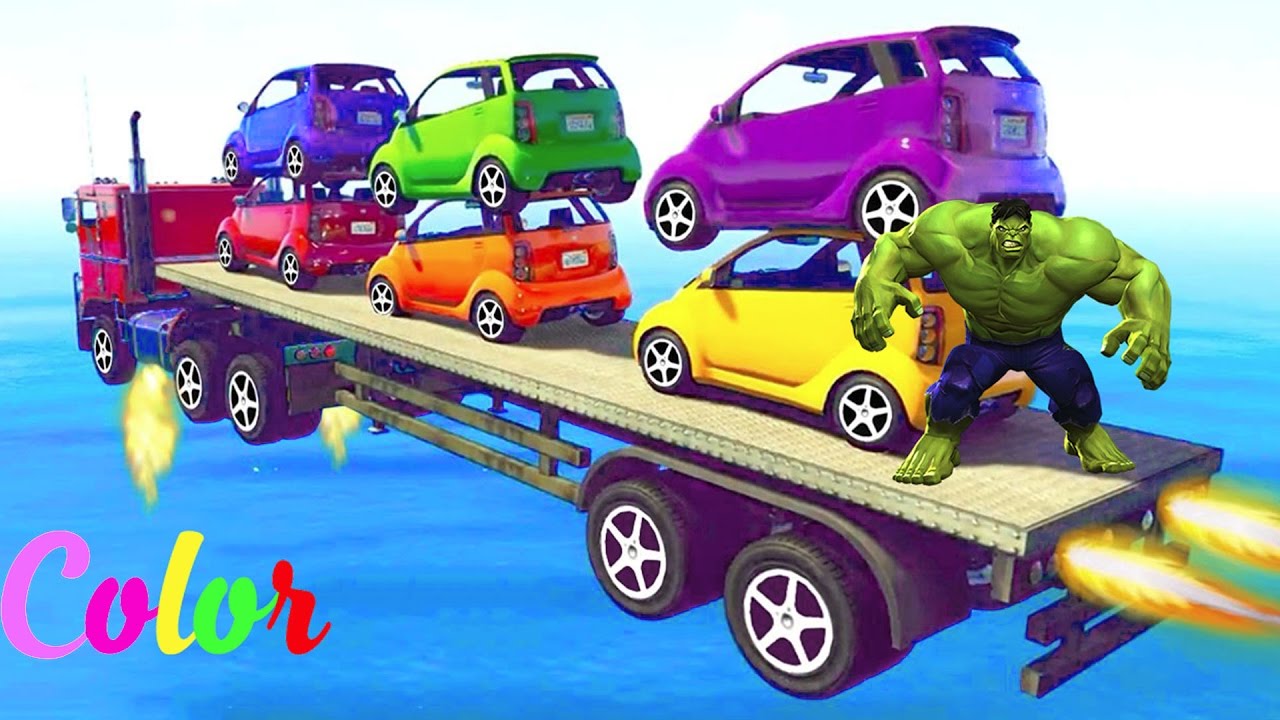 FUN COLORS Mini Car w Spiderman Cars Cartoon for Kids & Colors for ...