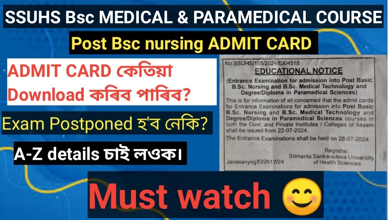 BSC MEDICAL TECHNOLOGY & PARAMEDICAL COURSE CEE-2024& POST BASIC BSC ...
