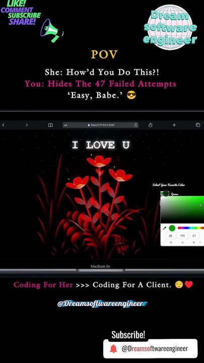 I LOVE YOU #shortsfeed #coding #codeblocks #fullstackwebdeveloper #trading #tiktok #python # ...