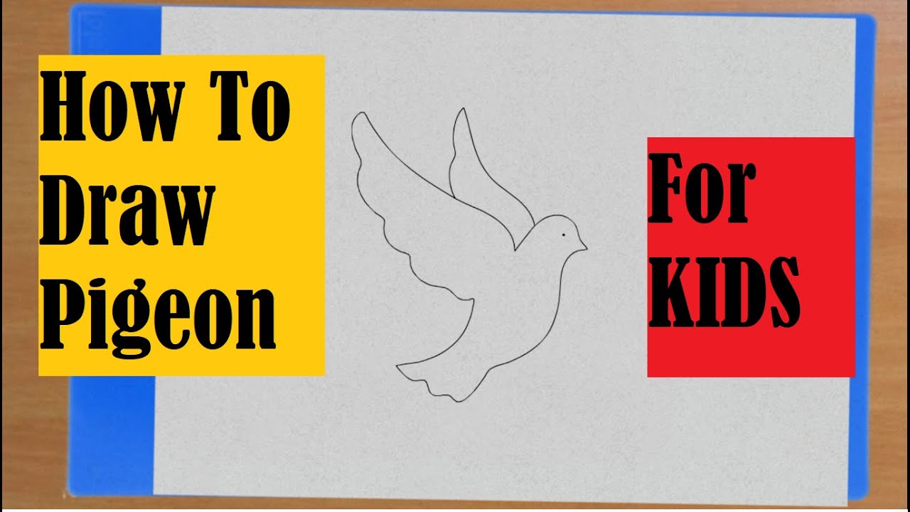 How to draw a Flying bird (Dove) Easy drawing step by step//Flying bird ...