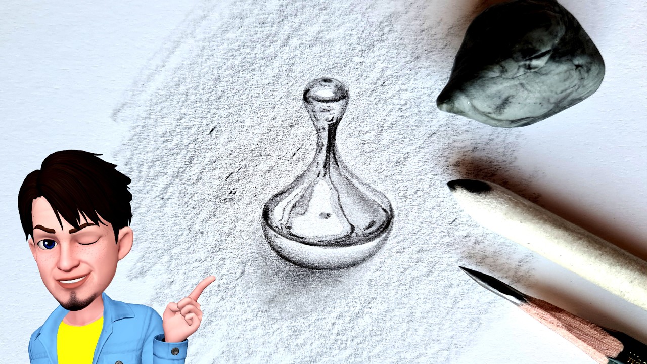 So Simple! Draw realistic CHROME Effect with Pencil - YouTube