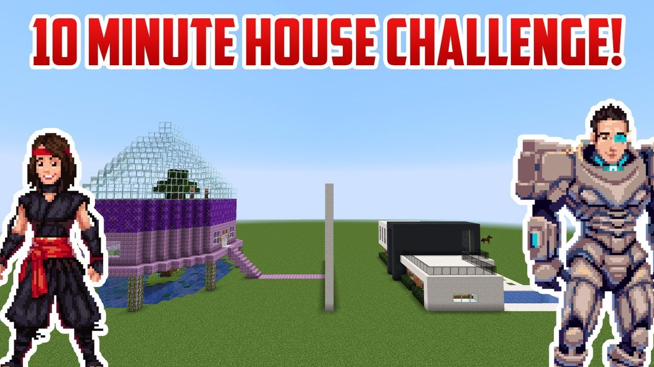 Minecraft 10 MINUTE HOUSE CHALLENGE - YouTube