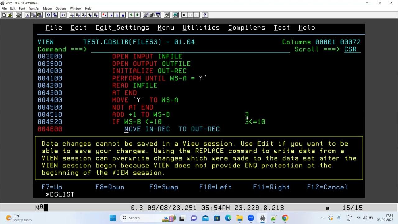 Small Project And Scenario On Files Pt 2 All About Mainframes Cobol Mainframes Youtube
