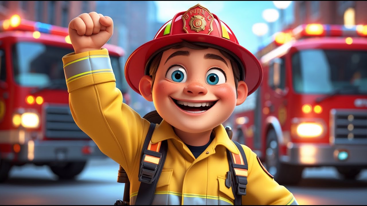 Le Pompier Courageux 🚒🎵 Héros en Action 👨‍🚒 ️ chansons pour enfants ...