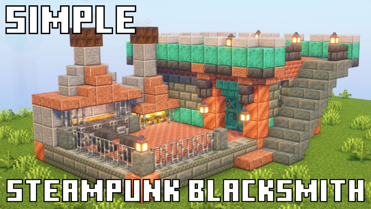 How to build Simple Steampunk Blacksmith - Minecraft Tutorial - YouTube