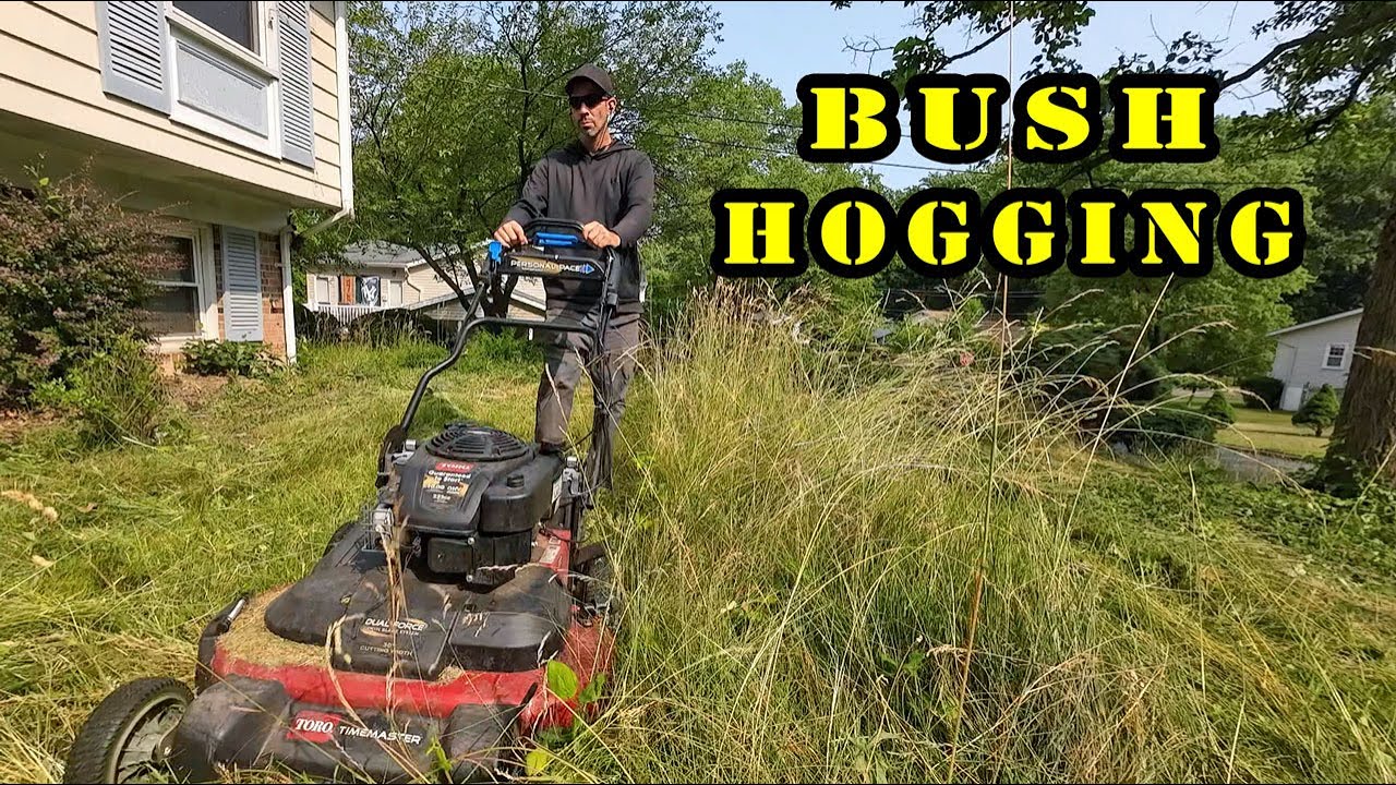 Bush hogging with a Toro Time Master - YouTube