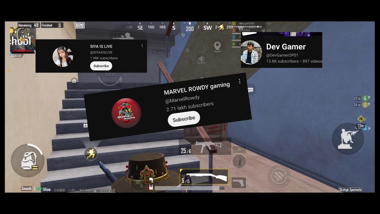 I killed @RowdyGaming0109 @DevGamerLiveYT @SIYAAISLIVE at same match 😱😱😱#bgmihighlights #bgmi ...