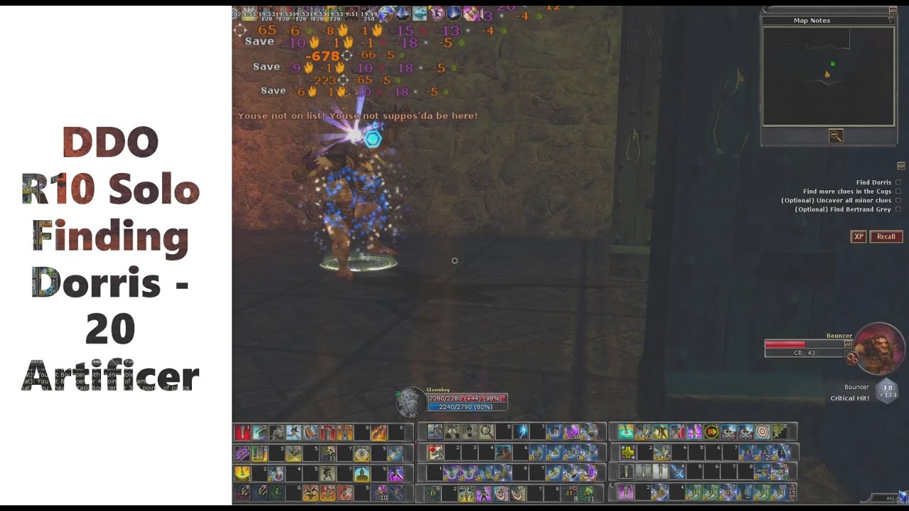 DDO R10 Solo Finding Dorris - 20 Artificer - YouTube