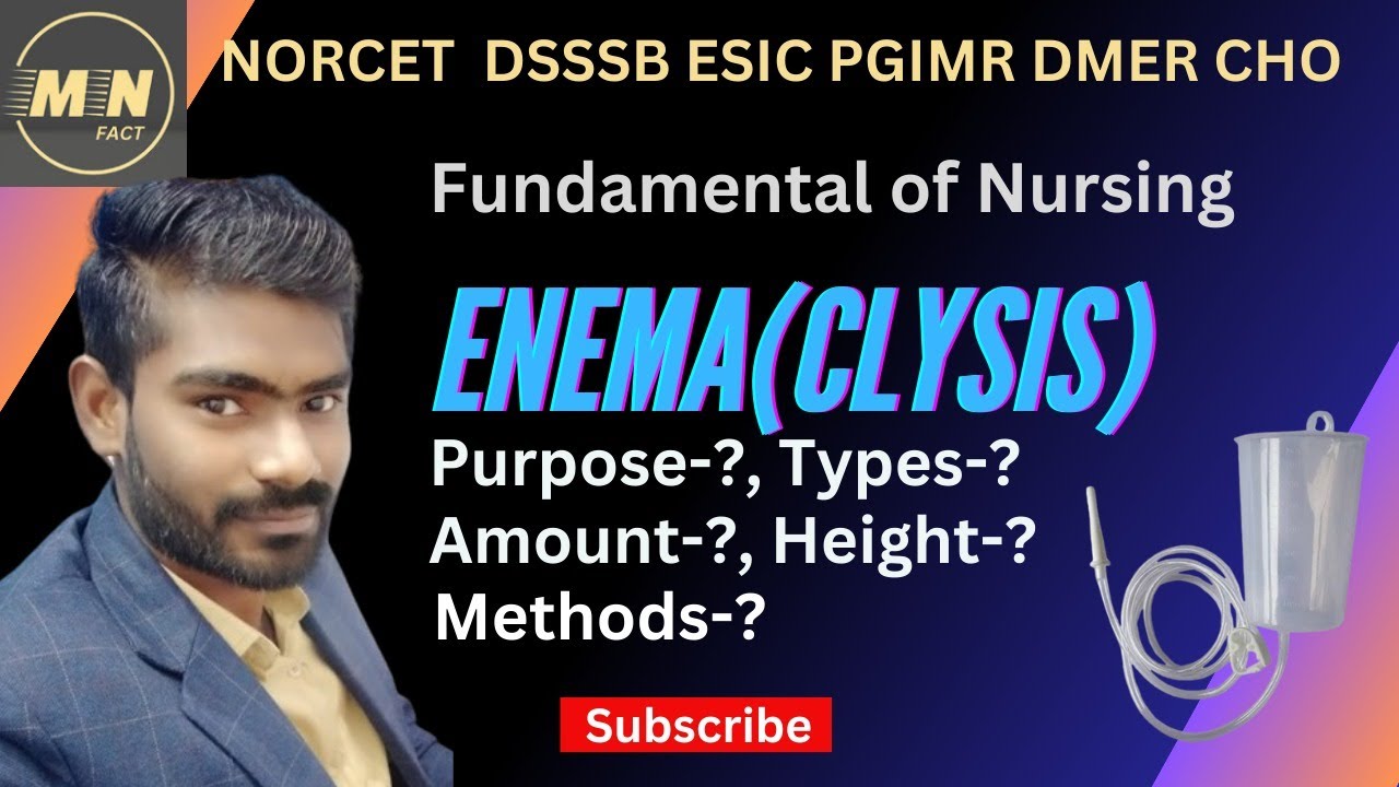 Fundamental of Nursing Enema ( Clysis ) By Subhash Sir - YouTube