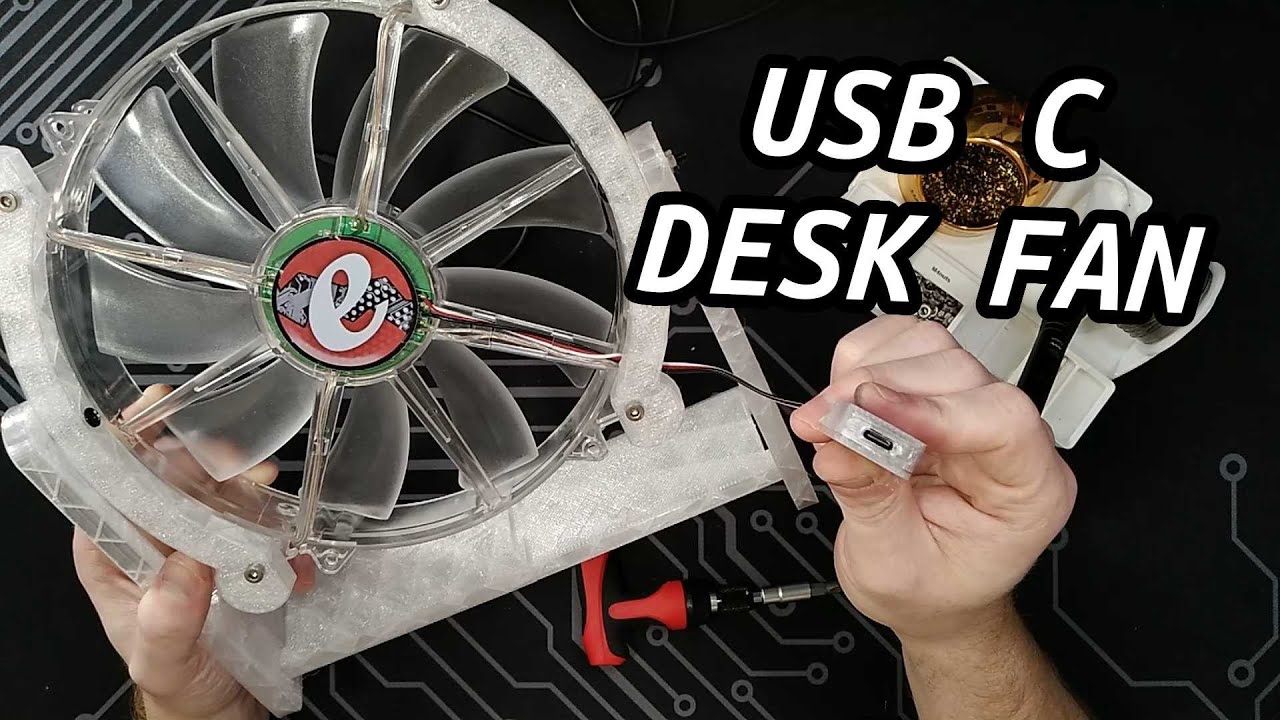 Building a DIY USB C Desk Fan from a PC Fan - YouTube