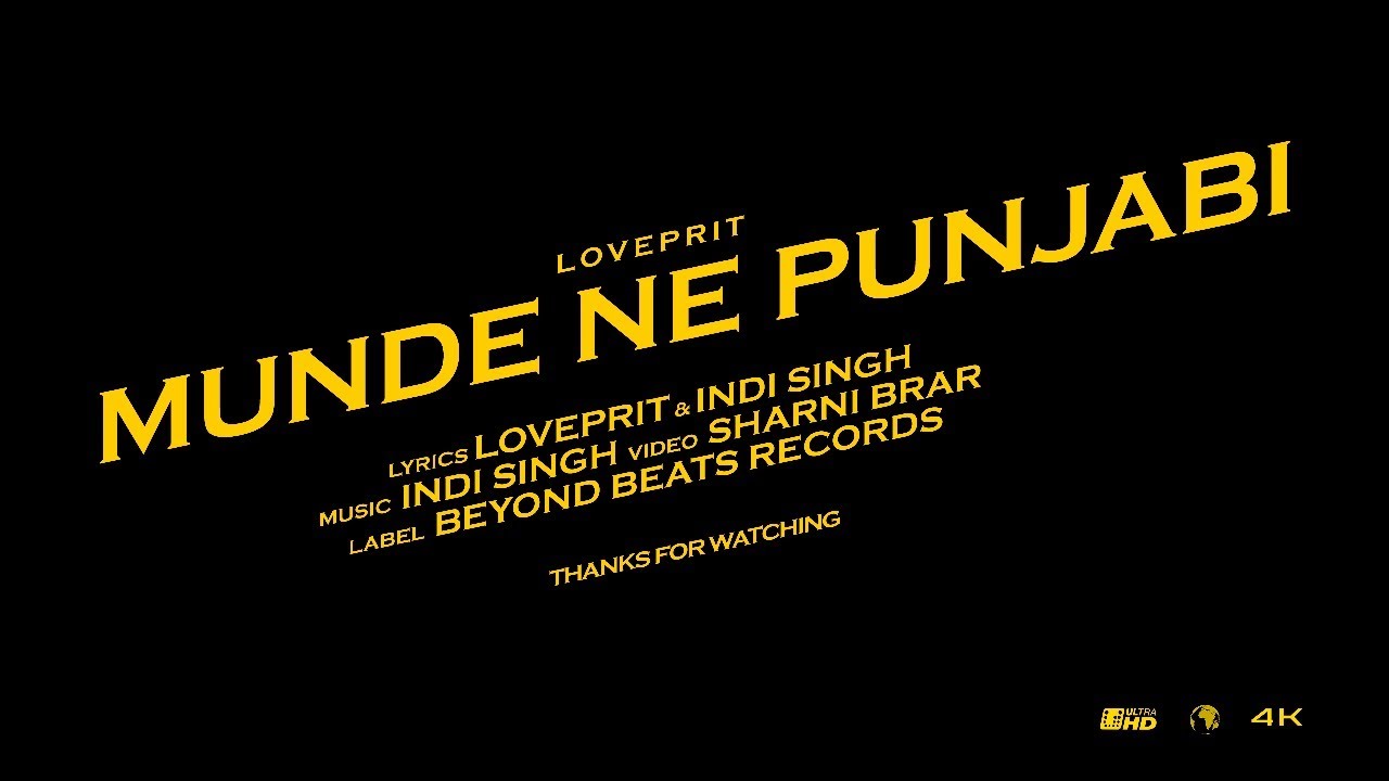 MUNDE NE PUNJABI (VISUAL VIDEO) | Loveprit | Indi Singh | Latest ...