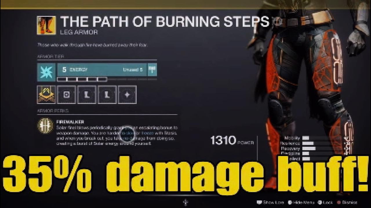 Path of Burning Steps - Damage buff for all exotic solar weapons - YouTube