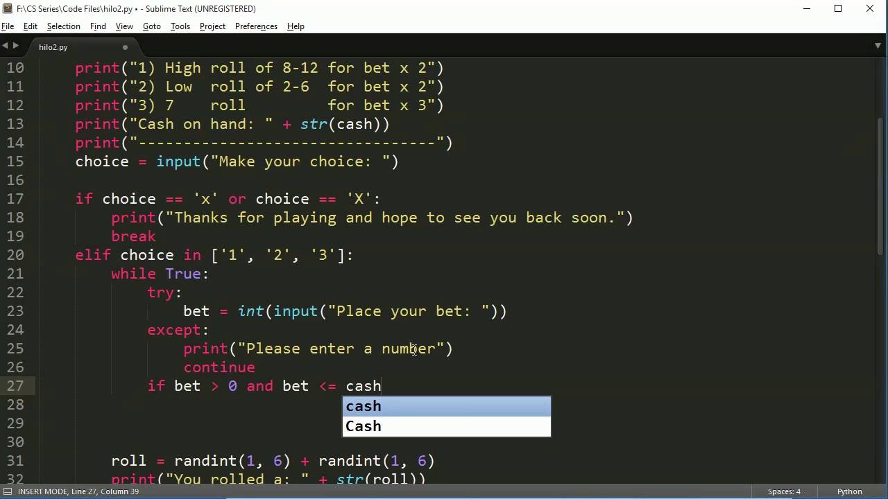 High Low Dice Game 3: Adjusting the wager - YouTube