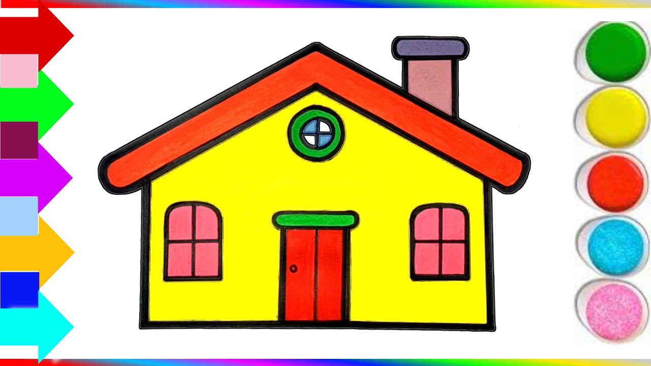 How To Draw a Easy House For Beginners | Easy House Drawing | Ghar ka ...
