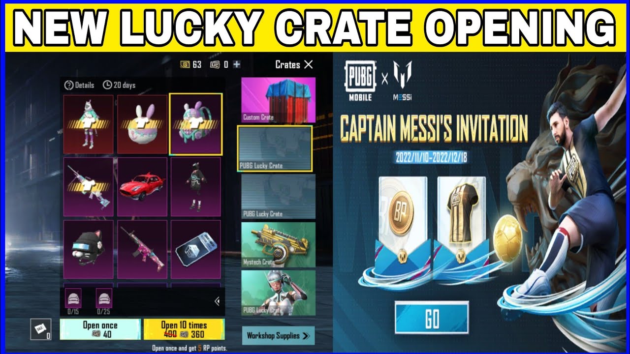 Pubg Mobile New Lucky Crate Opening || Captain Messi's Invitation Pubg ...