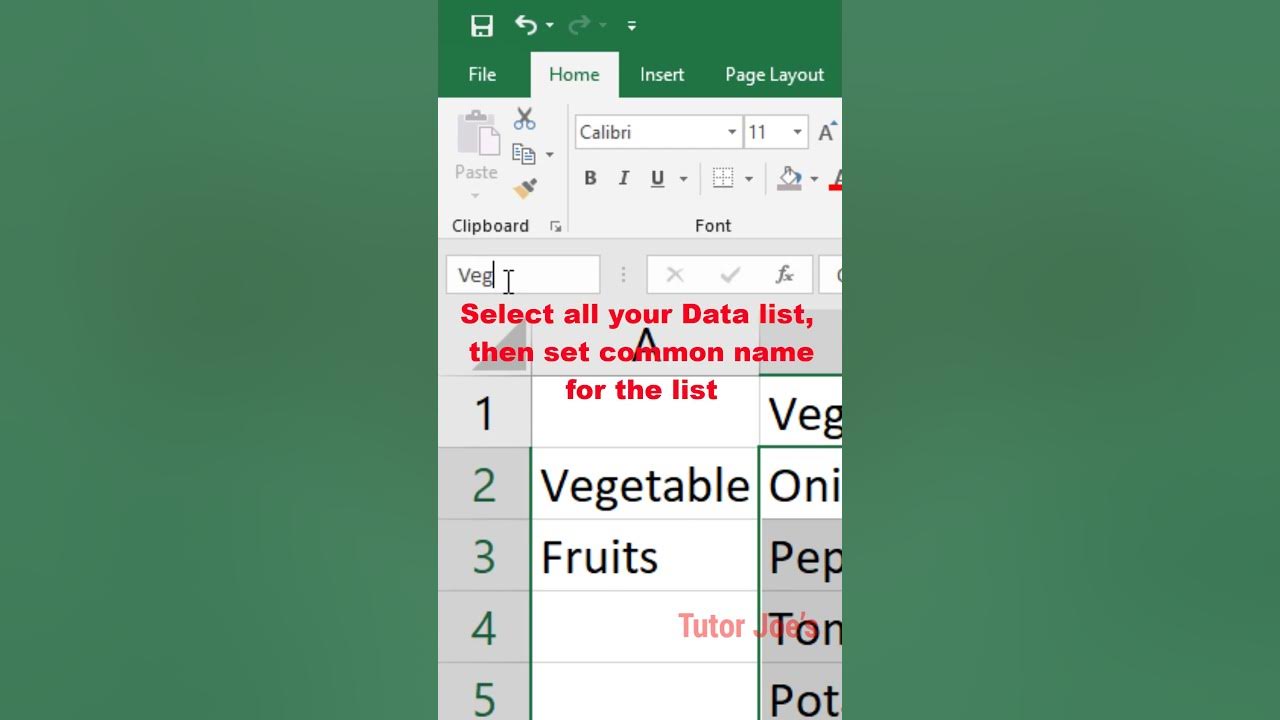 Create Drop Down List in Excel | Excel Formatting | Tutor Joes - YouTube