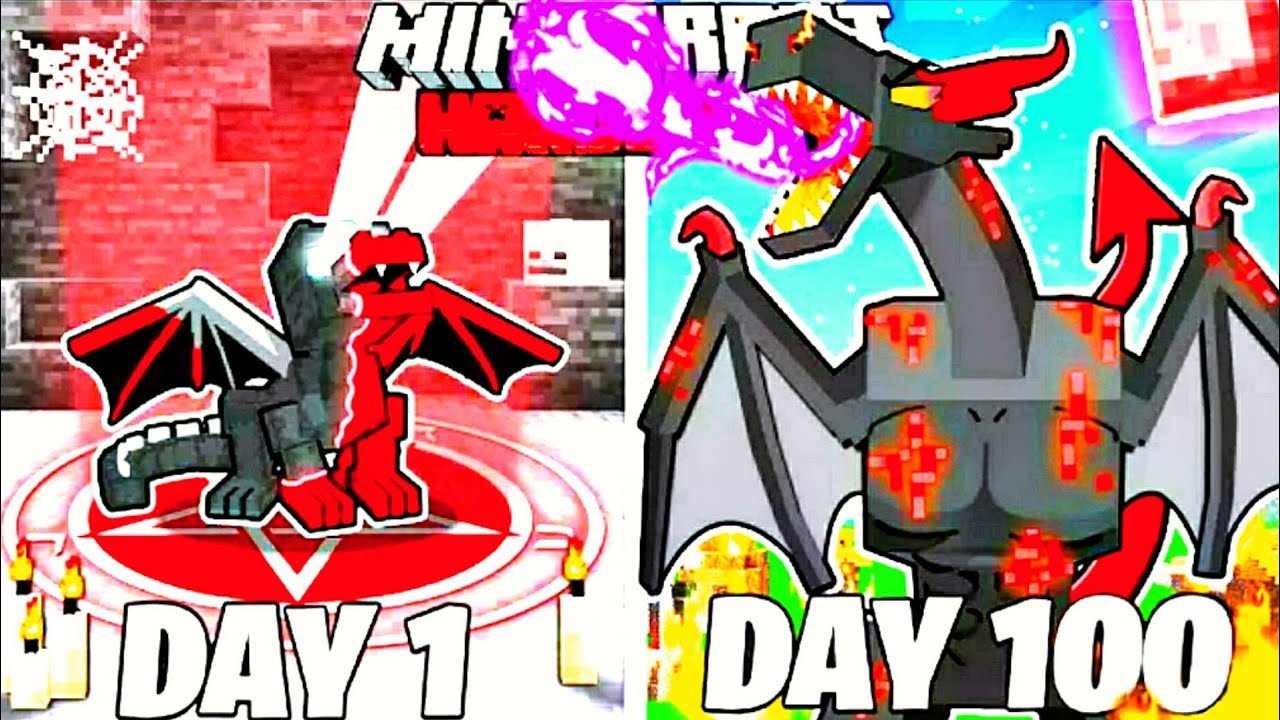 | Survived 100 Days as a DEMON DRAGON in HARDCORE Minecraft - YouTube